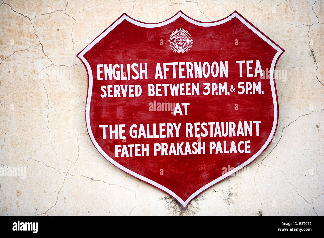 Afternoon tea at the City Palace Afternoon tea sign at the City Palace ...