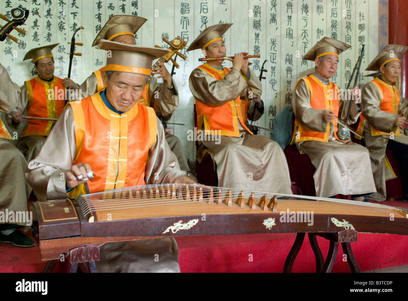 Asia, China, Yunnan Province, Jianshui. Orchestra plays traditional old ...