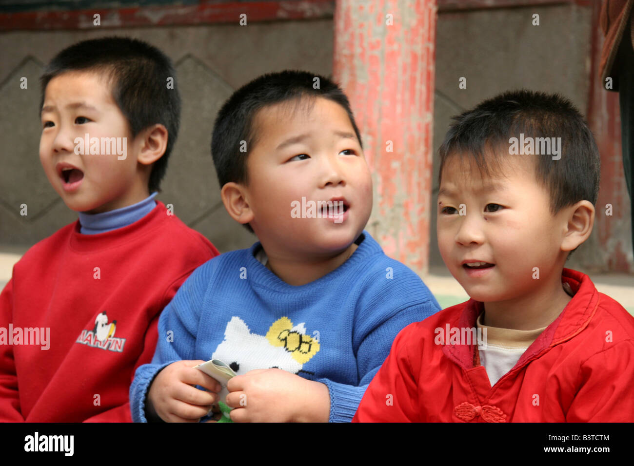Asia, China, Beijing. Kindergarten children singing Stock Photo - Alamy