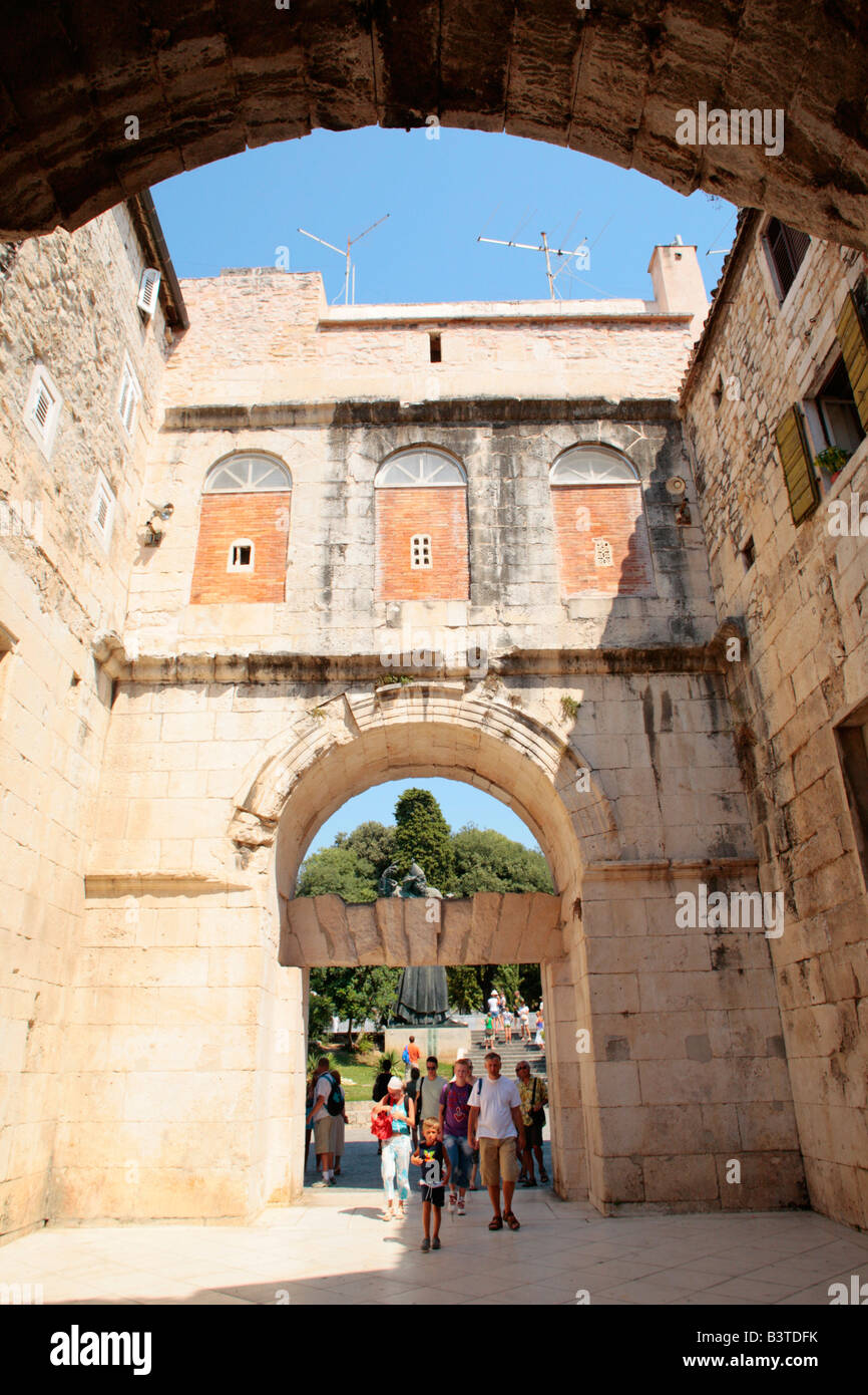 Golden Gate to the Diocletian Palace in Split, Central Dalmatia ...