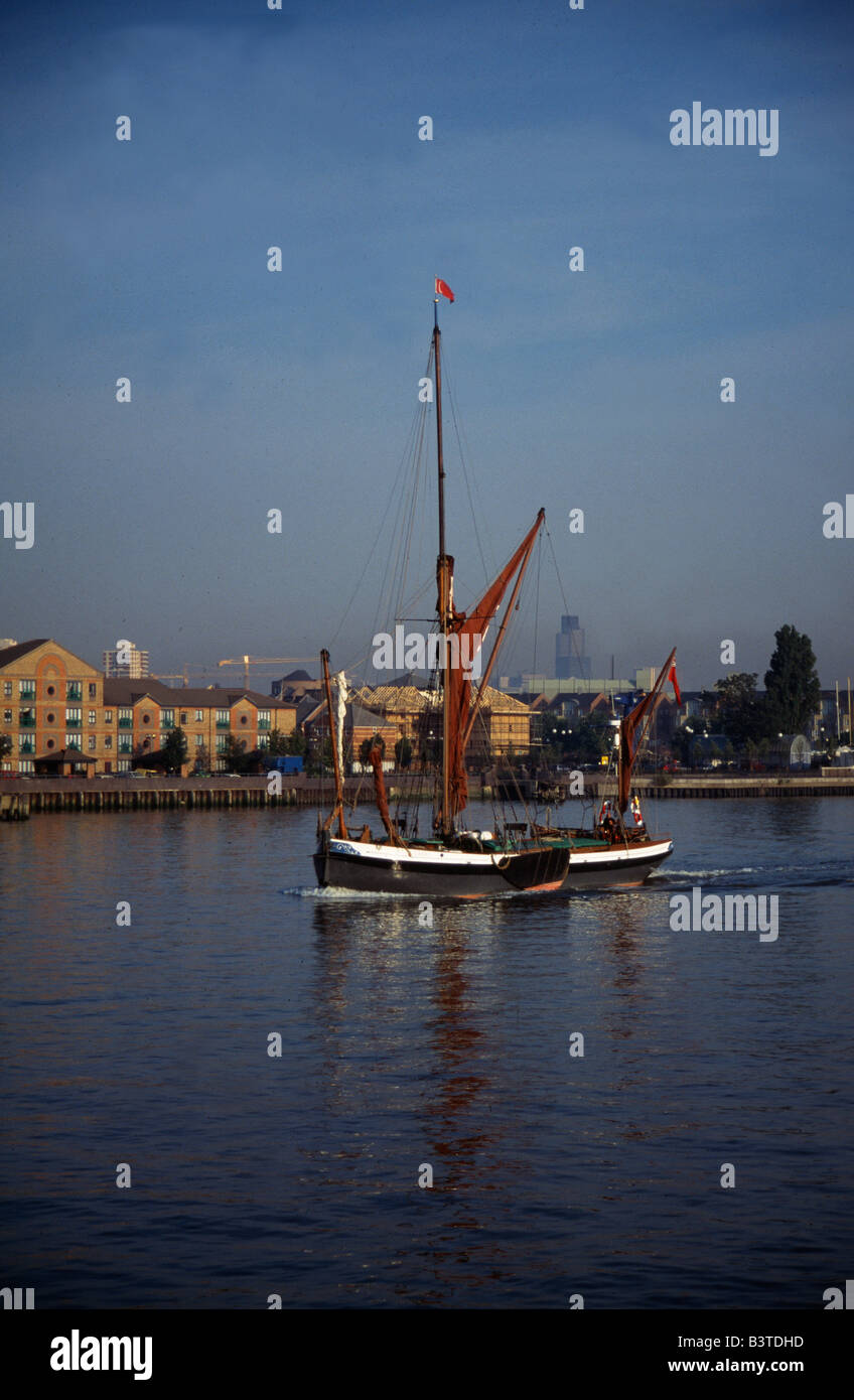 England, London. Traditional Thames Barge on the Thames River Stock ...
