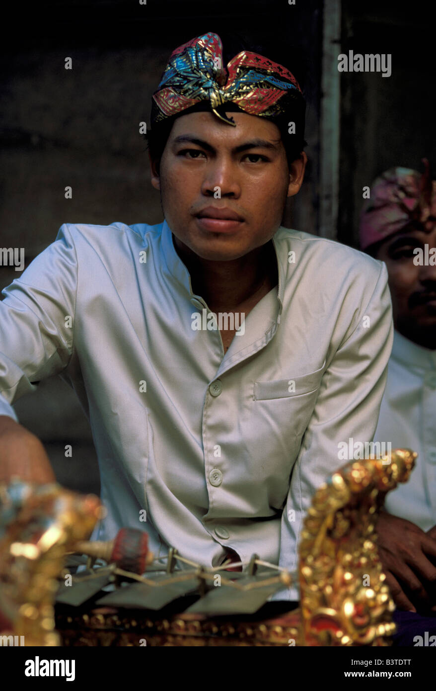 Oceania, Indonesia, Bali, Gianyar. Musicians in Gamelan orchestra at ...
