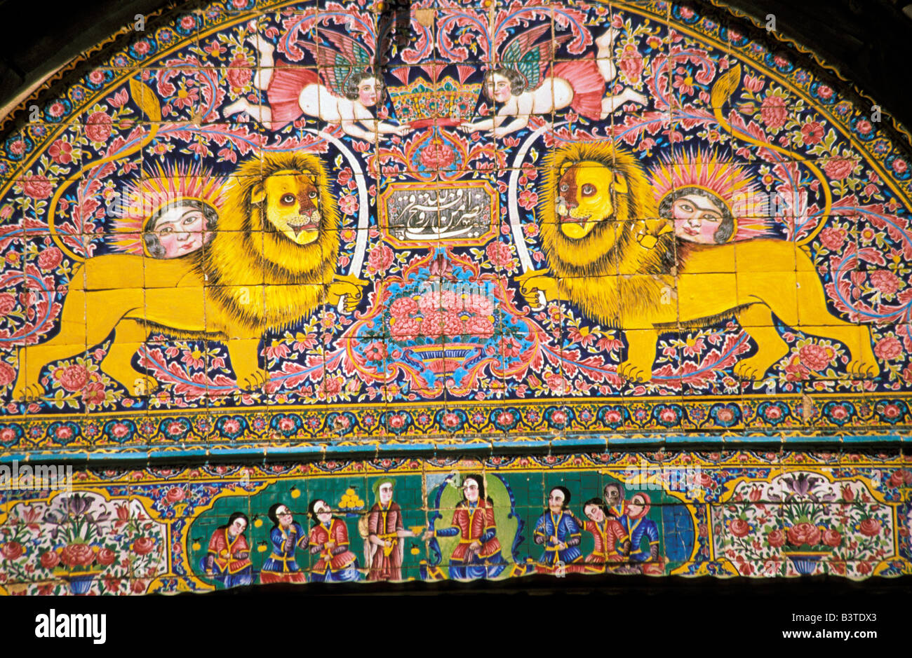 Asia, Iran, Shiraz. Tile archway, Ghavam Orange Stock Photo - Alamy