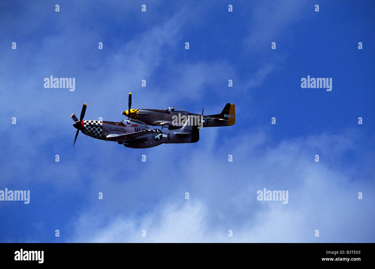 England, South Devon, Branscombe. P51 Mustang WWII Fighter aircraft ...