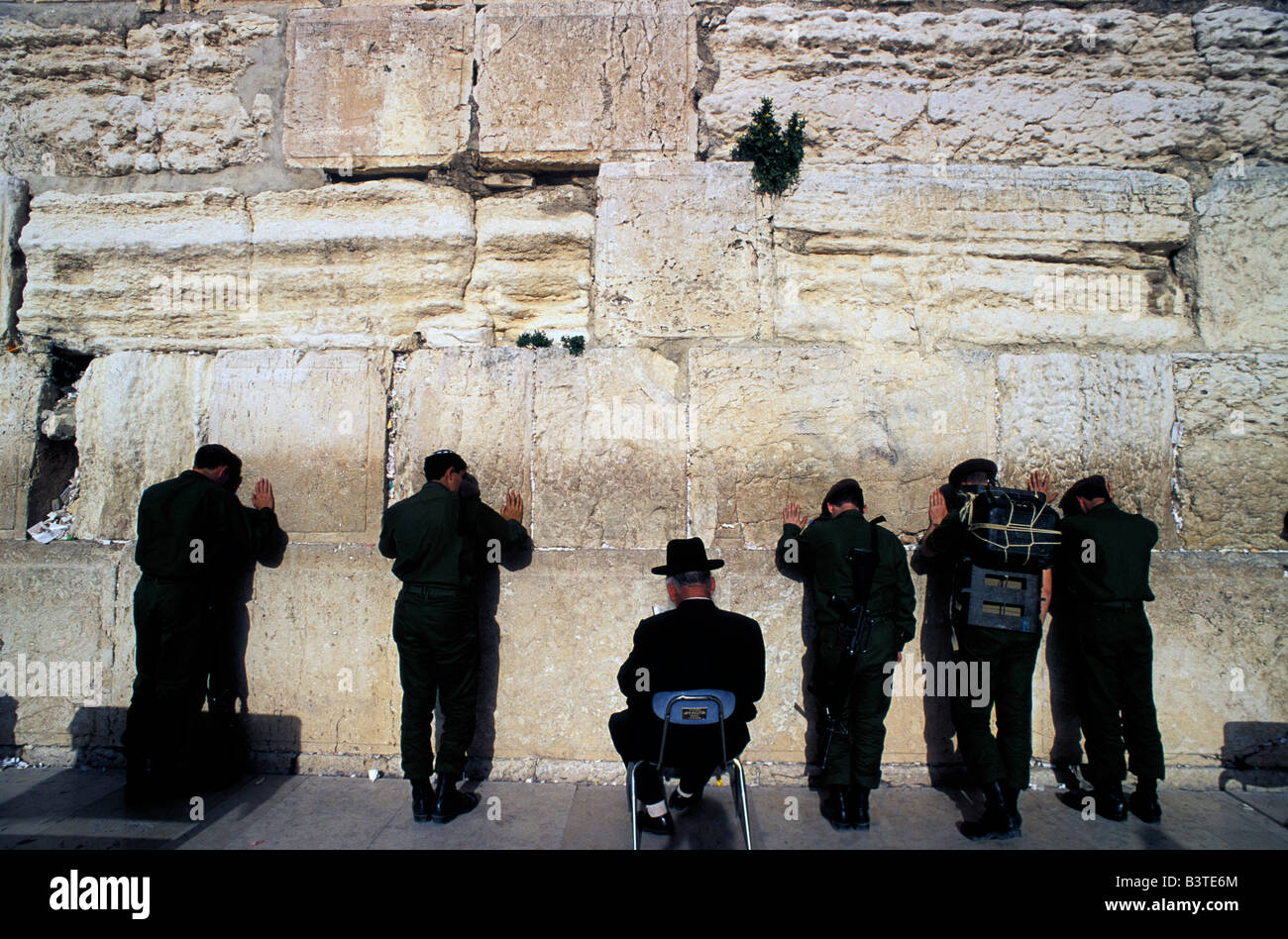 Middle East, Israel, Jerusalem. Western wall in the old city Stock ...