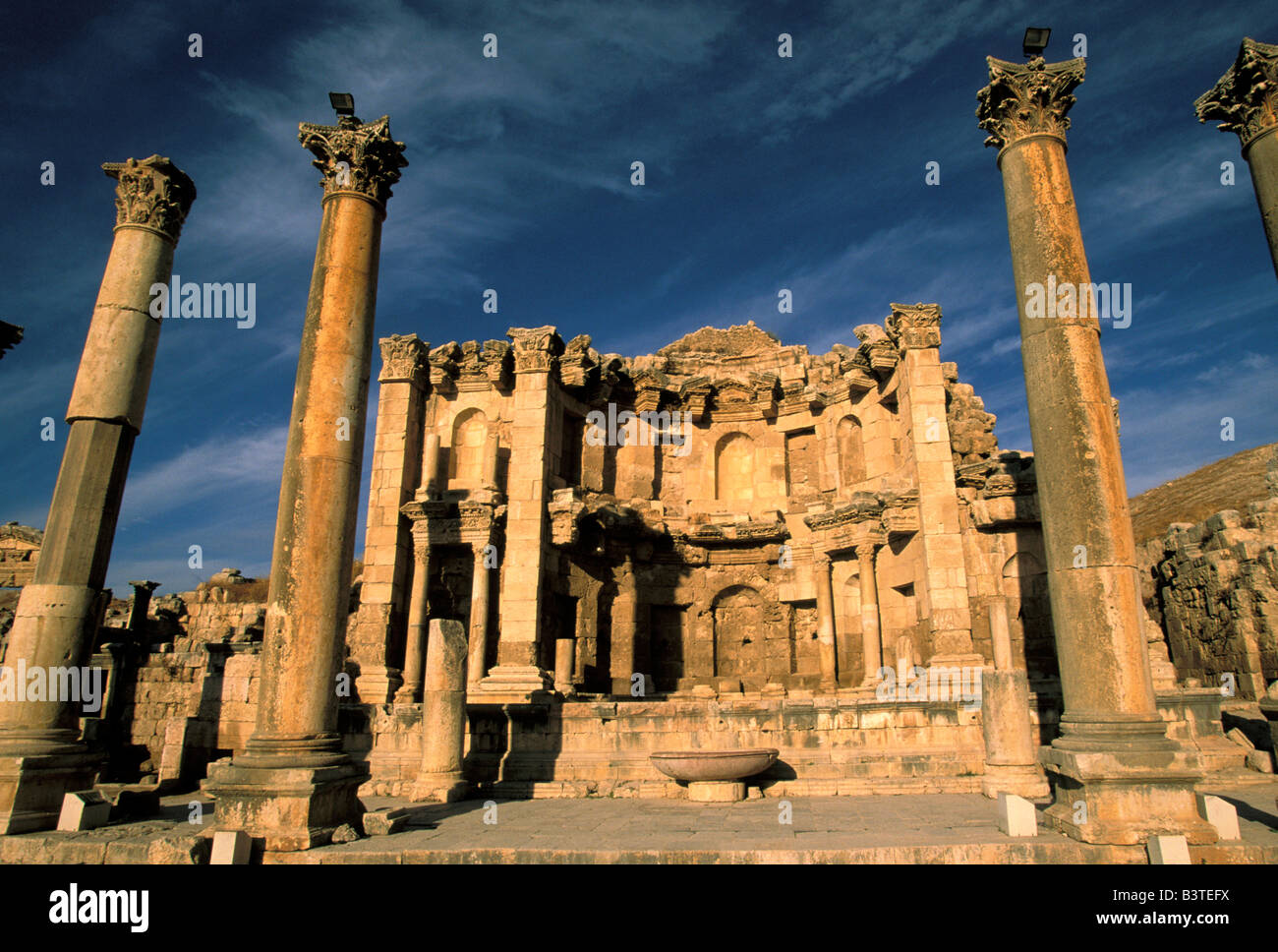 Asia, Jordan, Jerash. Facade of Nymphaeum Stock Photo - Alamy
