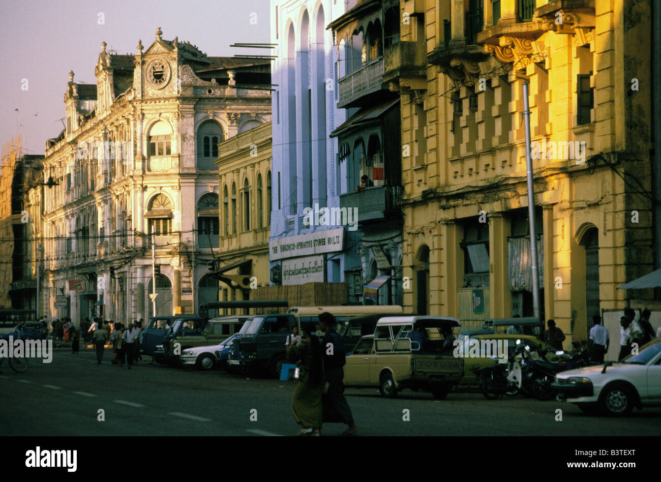Asia, Myanmar, Yangon. Street Scene Stock Photo - Alamy