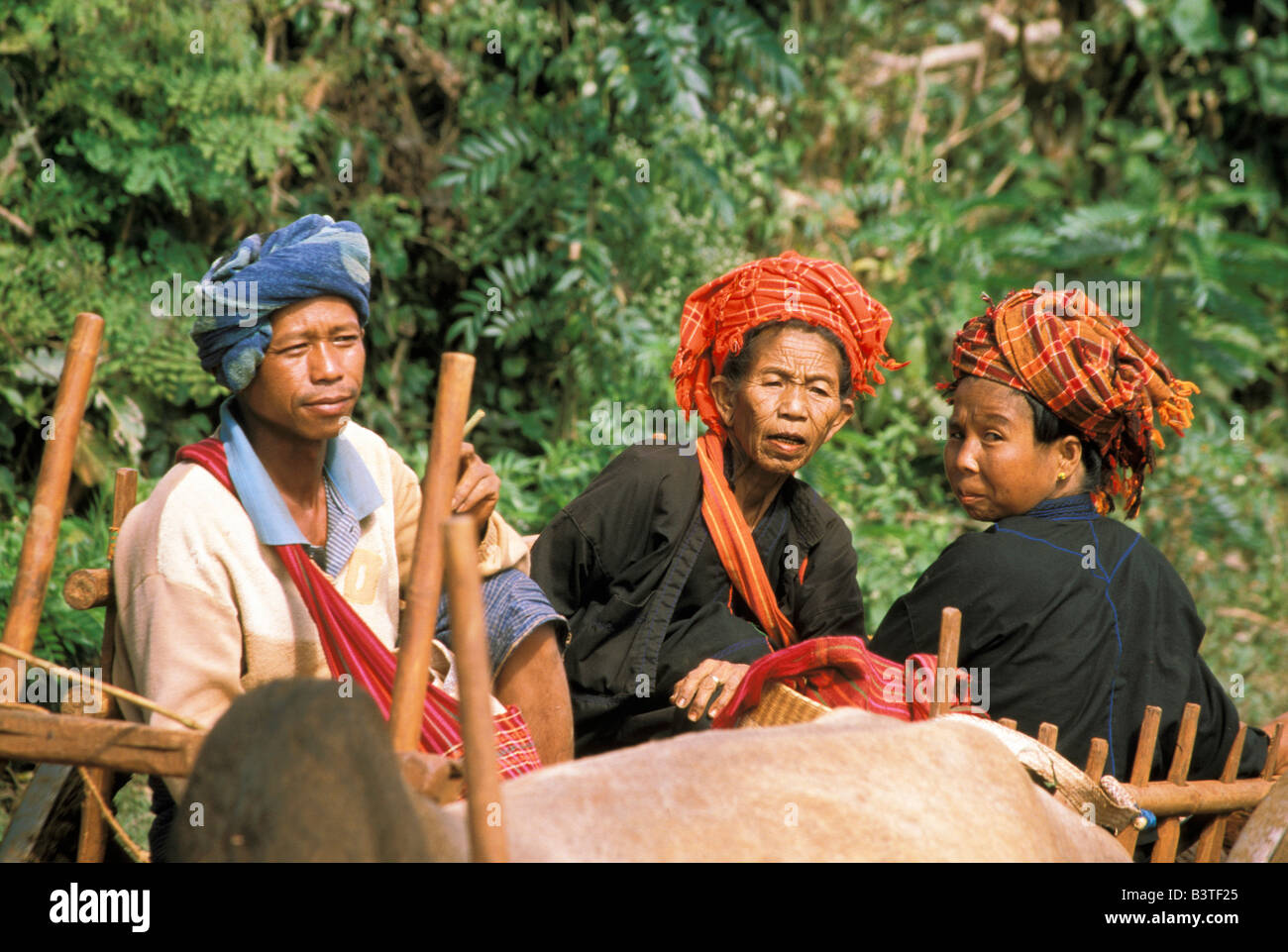 Asia, Myanmar, Inle Lake. Local tribe people in traditonal dress Stock ...