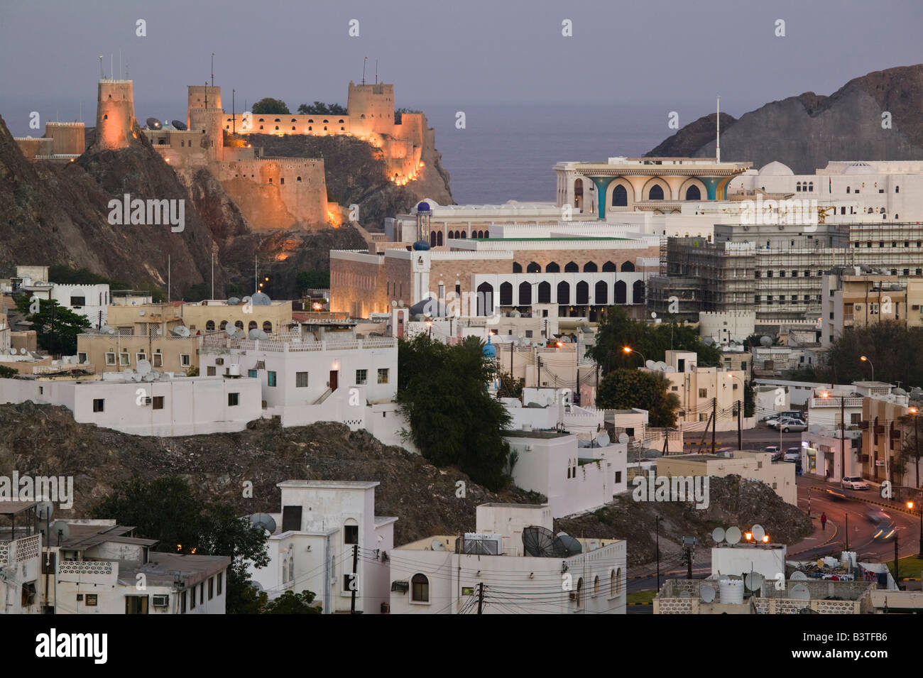 Oman, Muscat, Walled City of Muscat. Mirani Fort and Governmanet ...
