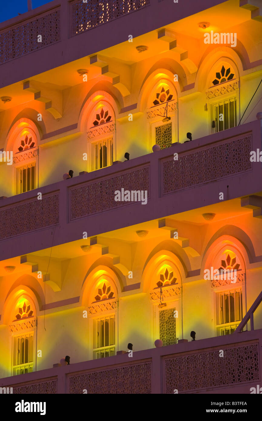 Oman, Muscat, Mutrah. Mutrah Corniche Buildings / Evening Stock Photo ...