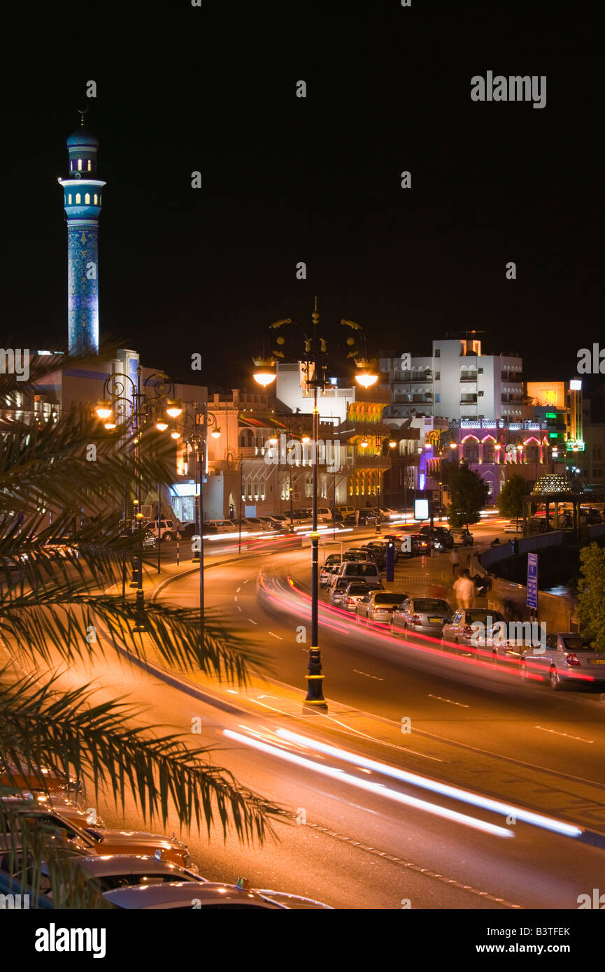 Oman, Muscat, Mutrah. Mutrah Corniche Buildings / Evening Stock Photo ...