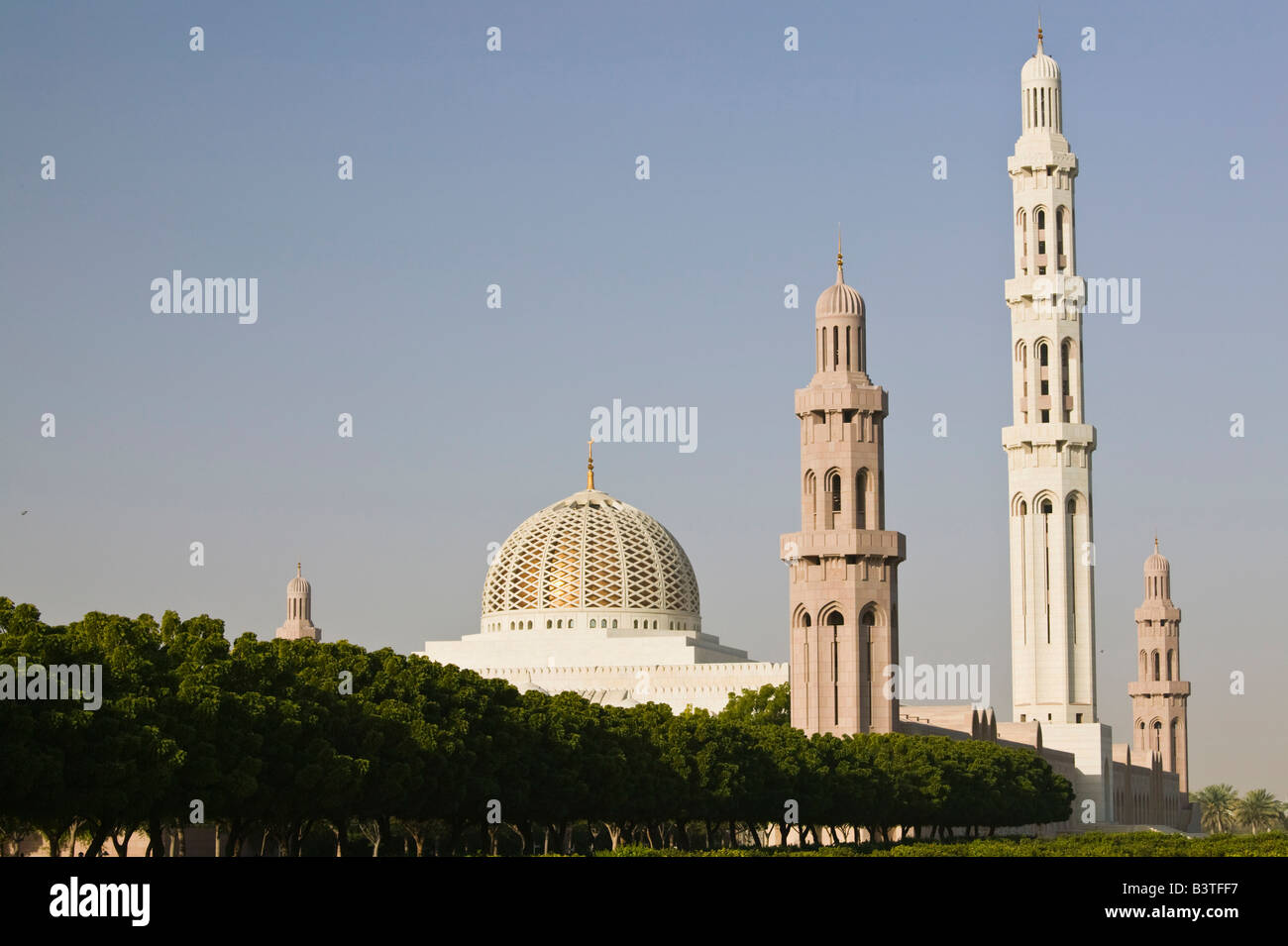 Oman, Muscat, Al, Ghubrah. Grand Mosque, Exterior / Daytime Stock Photo ...