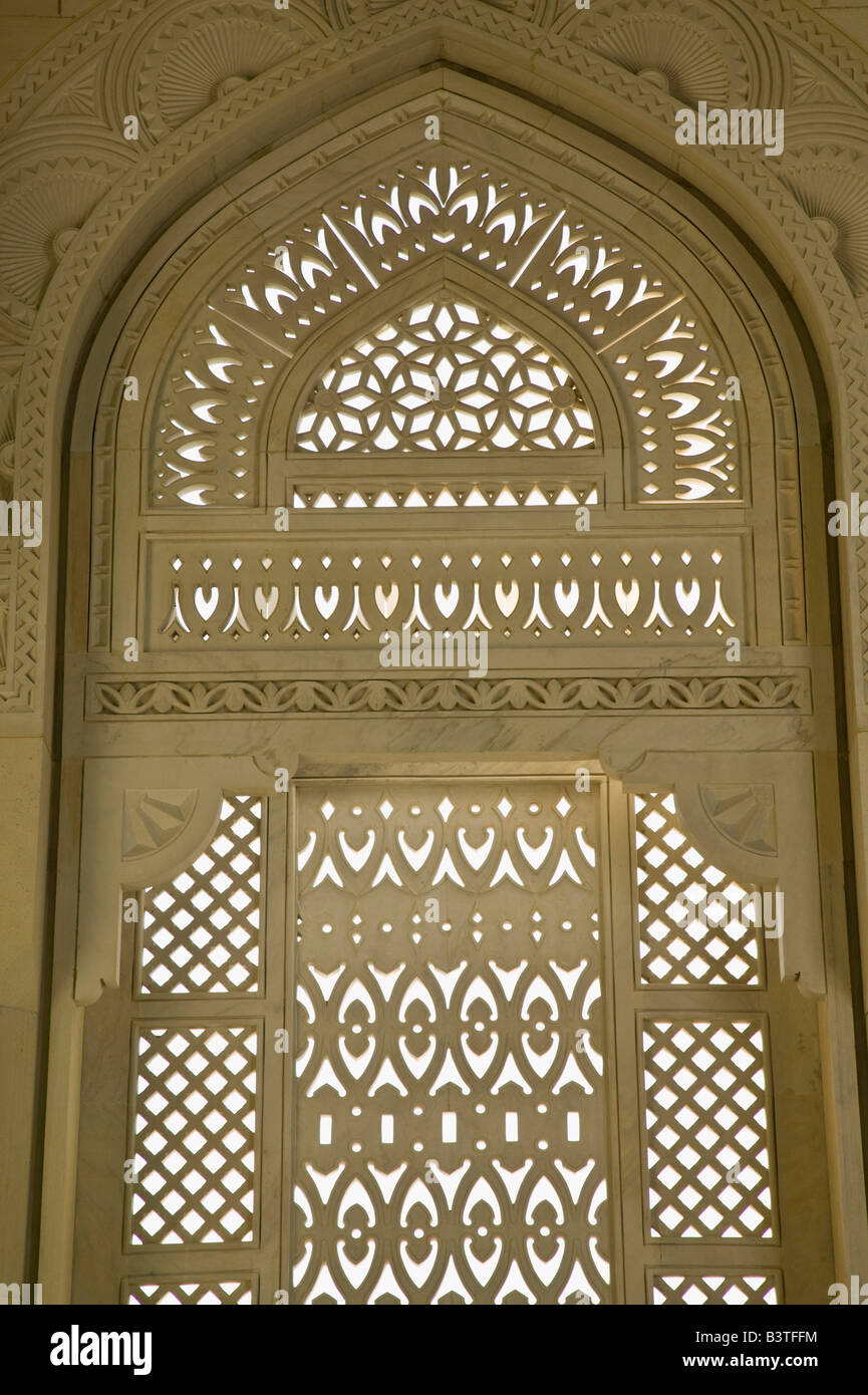 Oman, Muscat, Al, Ghubrah. Grand Mosque, Window Detail Stock Photo - Alamy