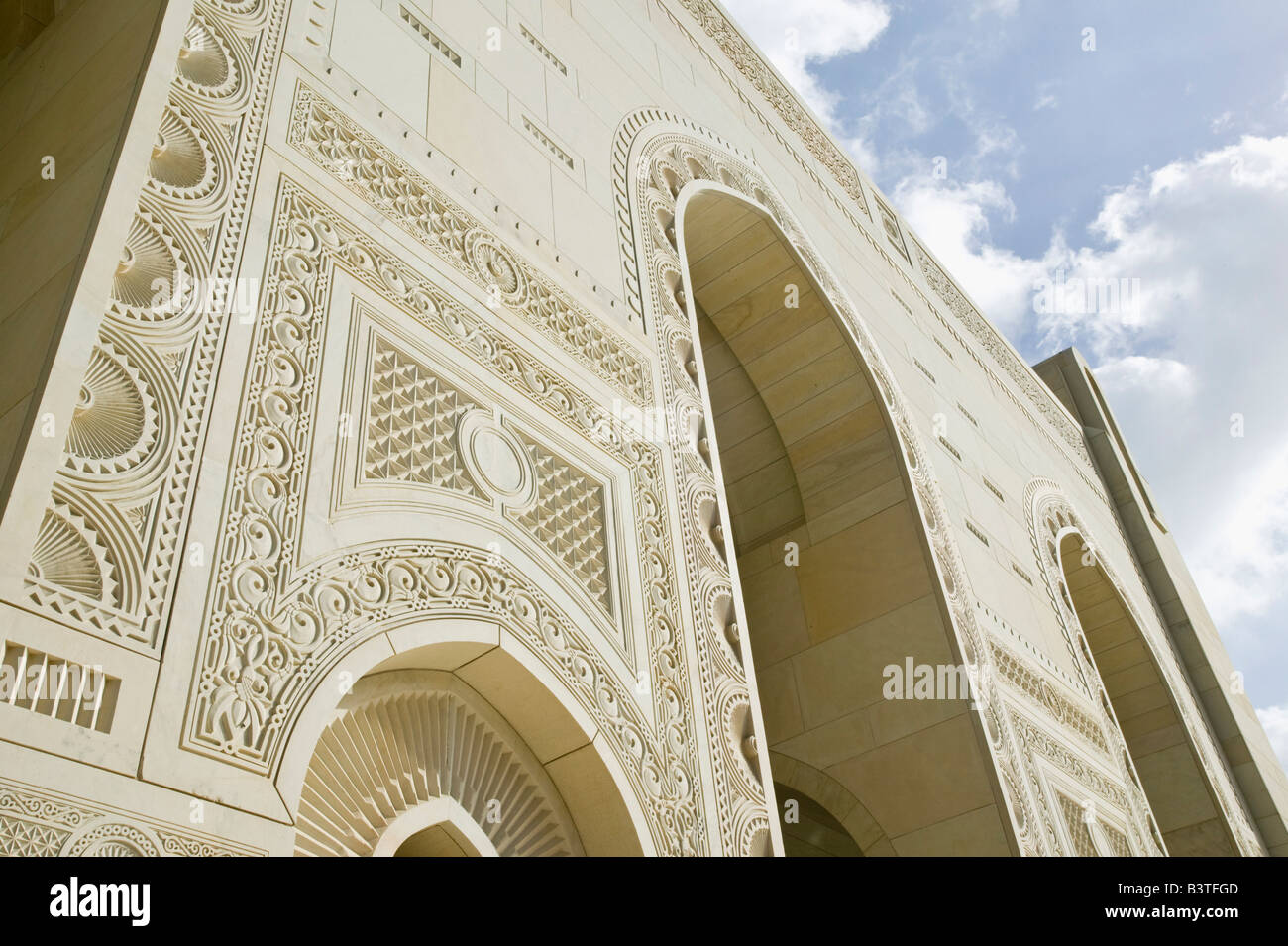 Oman, Muscat, Al, Ghubrah. Grand Mosque, Exterior / Daytime Stock Photo ...