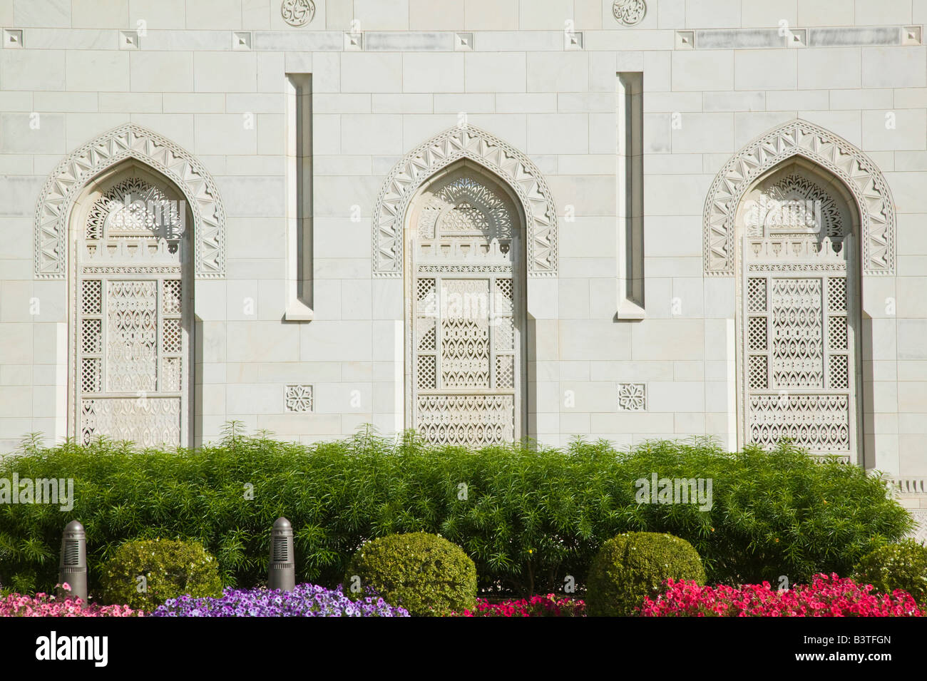 Oman, Muscat, Al, Ghubrah. Grand Mosque, Exterior / Daytime Stock Photo ...