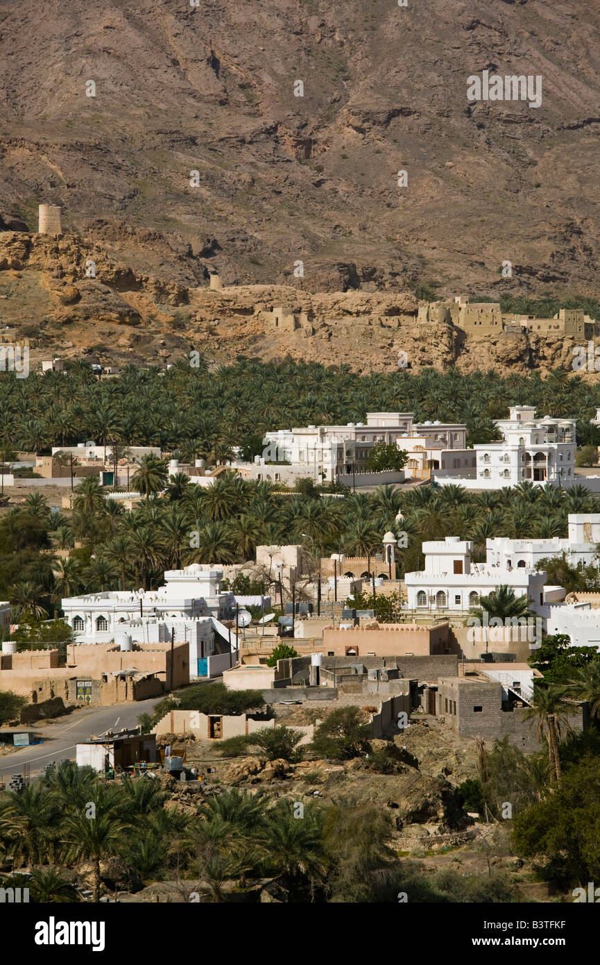 Oman, Western Hajar Mountains, Fanja. View of Fanja Town from Highway ...