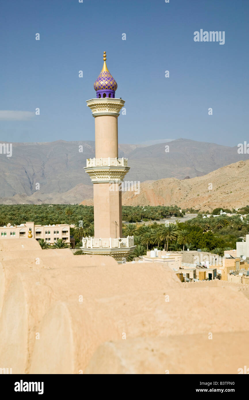 Oman, Western Hajar Mountains, Nizwa. Nizwa Fort View of Nizwa Mosque ...