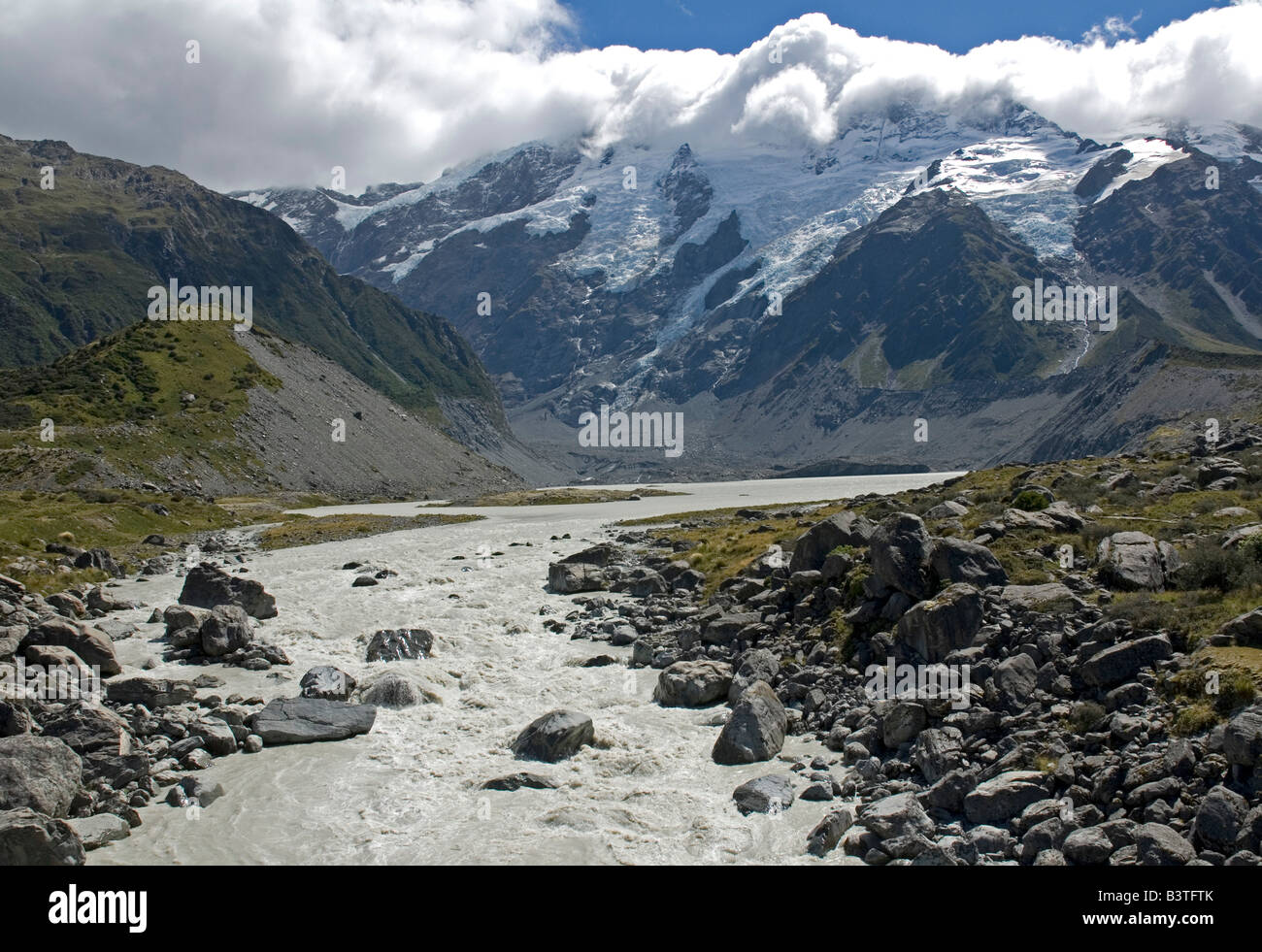 The Hooker River, Mt Cook National Park, New Zealand Stock Photo - Alamy