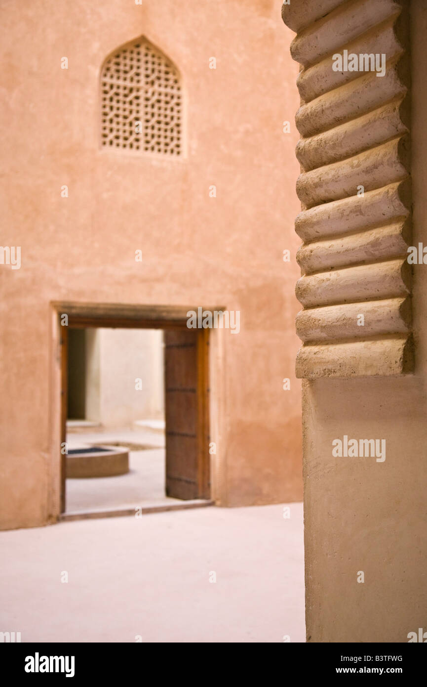 Oman, Western Hajar Mountains, Jabrin. Jabrin Castle / Fort, Courtyard ...
