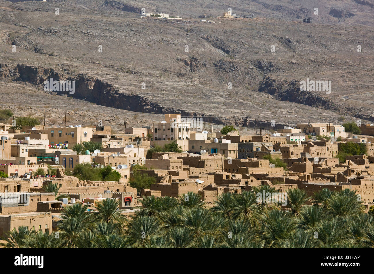 Oman, Western Hajar Mountains, Al Hamra. Town View Stock Photo - Alamy