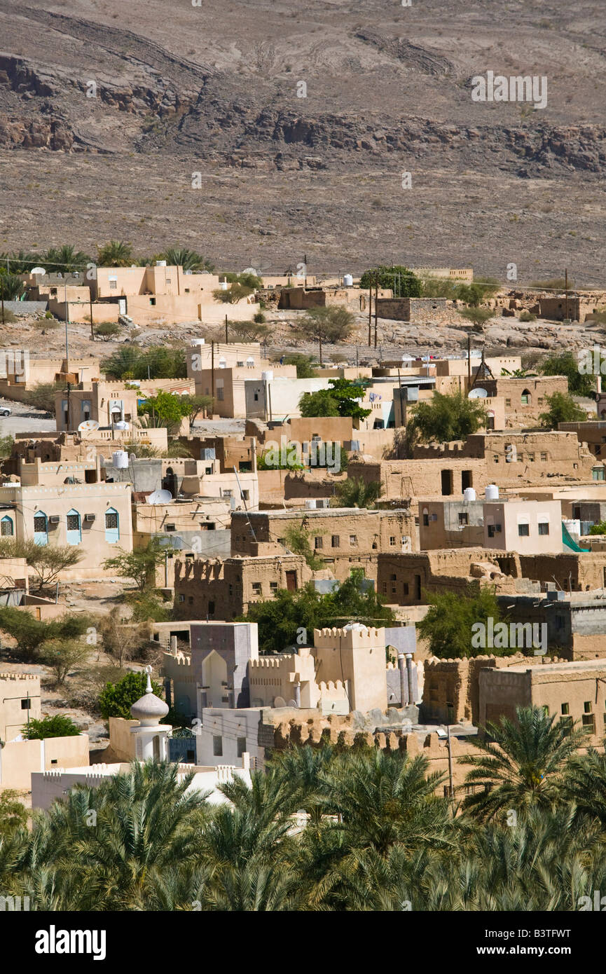 Oman, Western Hajar Mountains, Al Hamra. Town View Stock Photo - Alamy