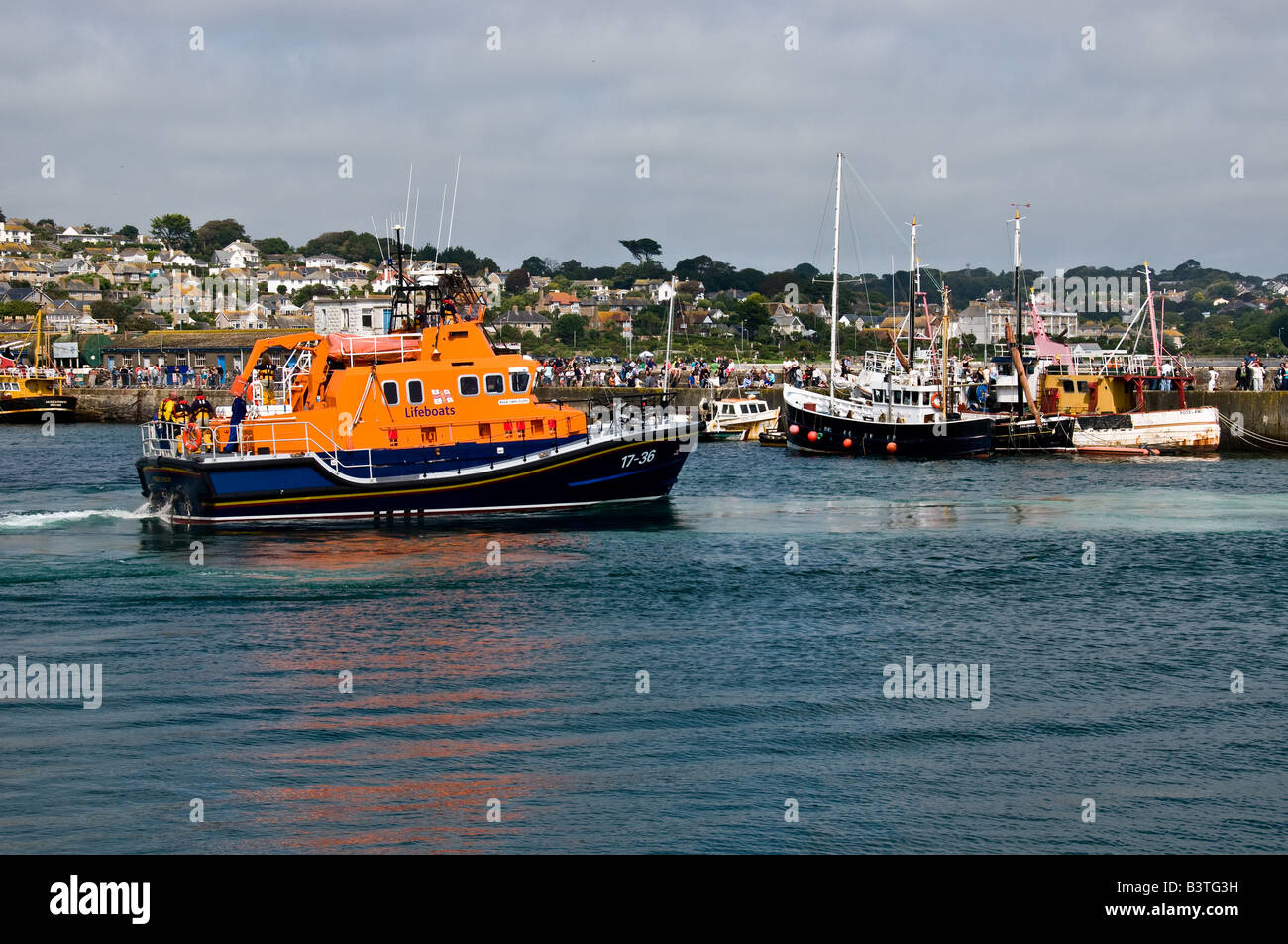 The Penlee lifeboat Ivan Ellen in Newlyn Harbour Cornwall Stock Photo ...