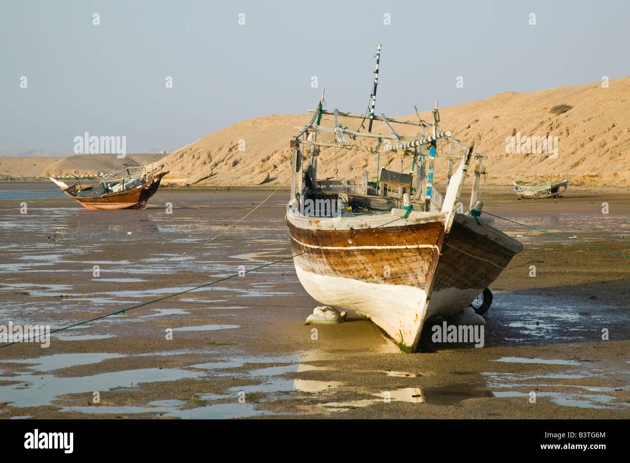 Oman, Sharqiya Region, Sur. Dhow Fishing Boats on Sur Bay Stock Photo ...