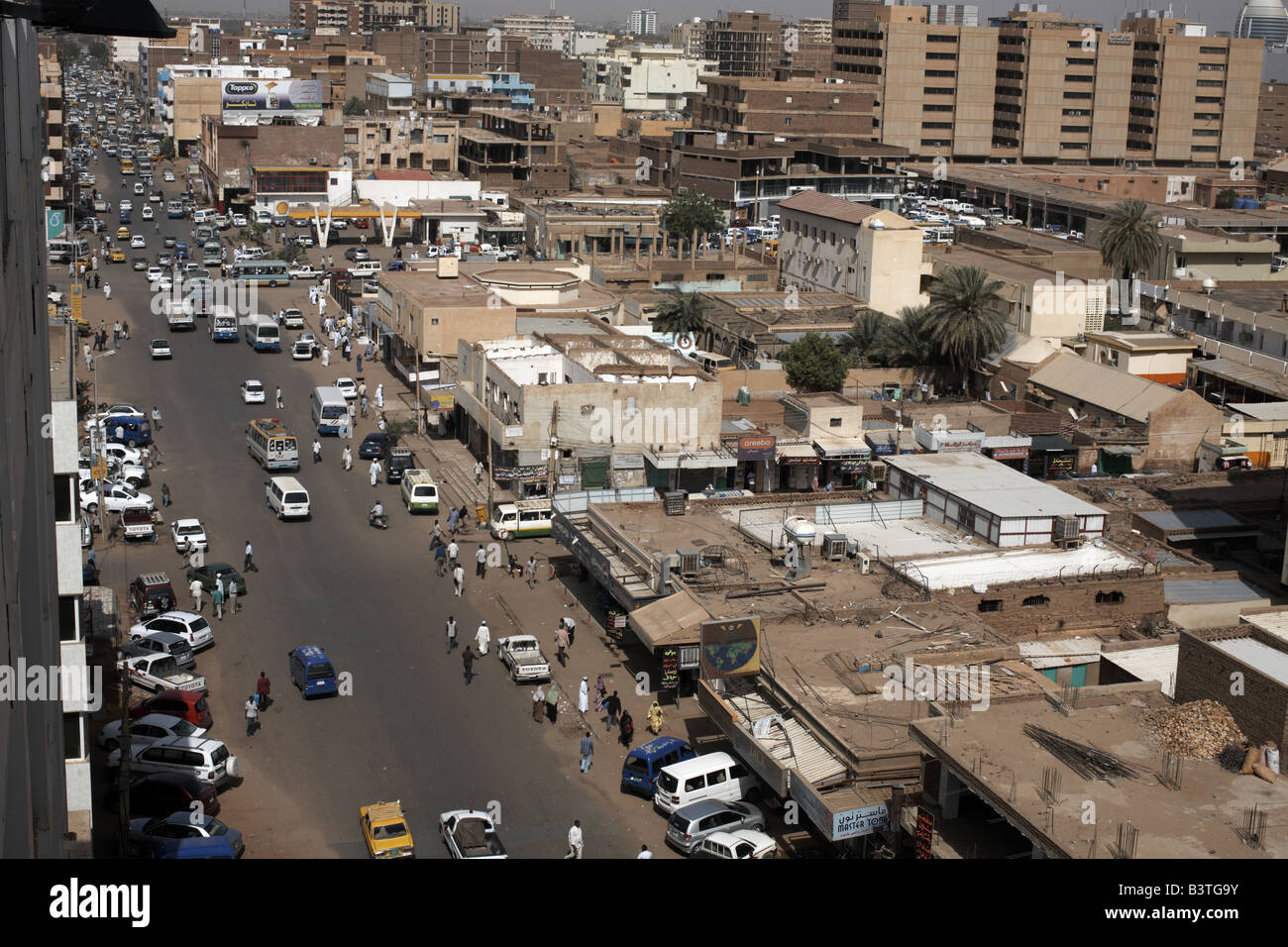 Overlooking Souq al-Arabi, the center of Khartoum, Sudan Stock Photo ...