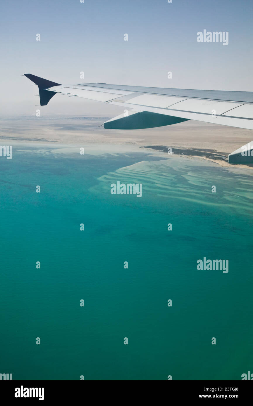 Qatar. Aerial View of the Arabian Gulf and the Qatar Coast Stock Photo ...