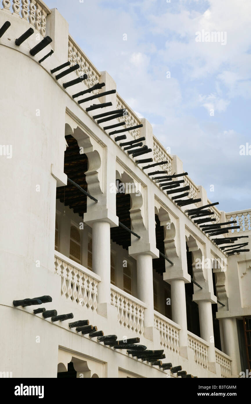 Qatar, Ad Dawhah, Doha. Souk Waqif- restored traditional buildings of ...