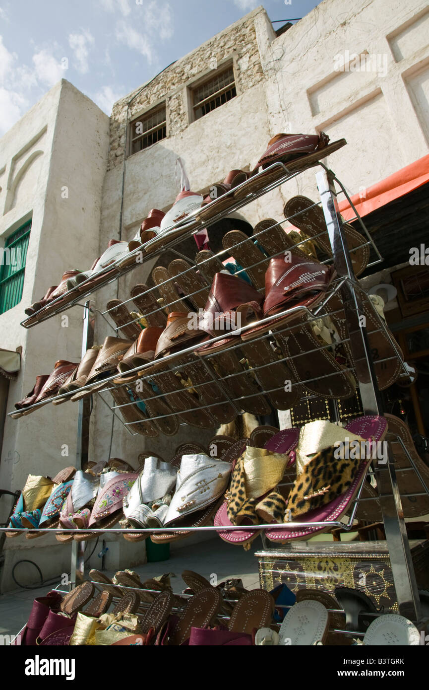 Qatar, Ad Dawhah, Doha. Souk Waqif- Arabian Slippers Stock Photo - Alamy