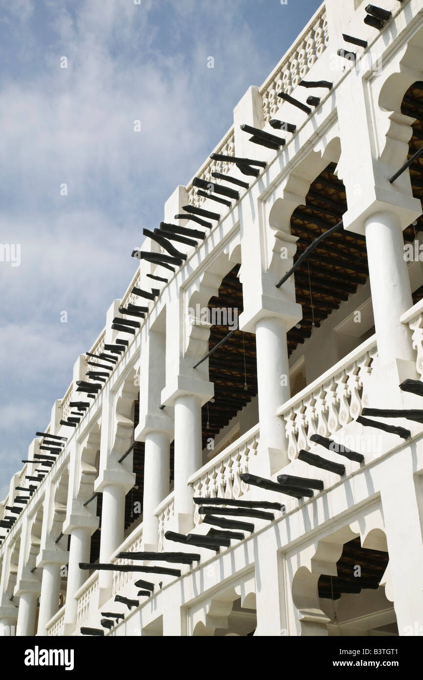 Qatar, Ad Dawhah, Doha. Souk Waqif- Traditional Qatari Architecture ...