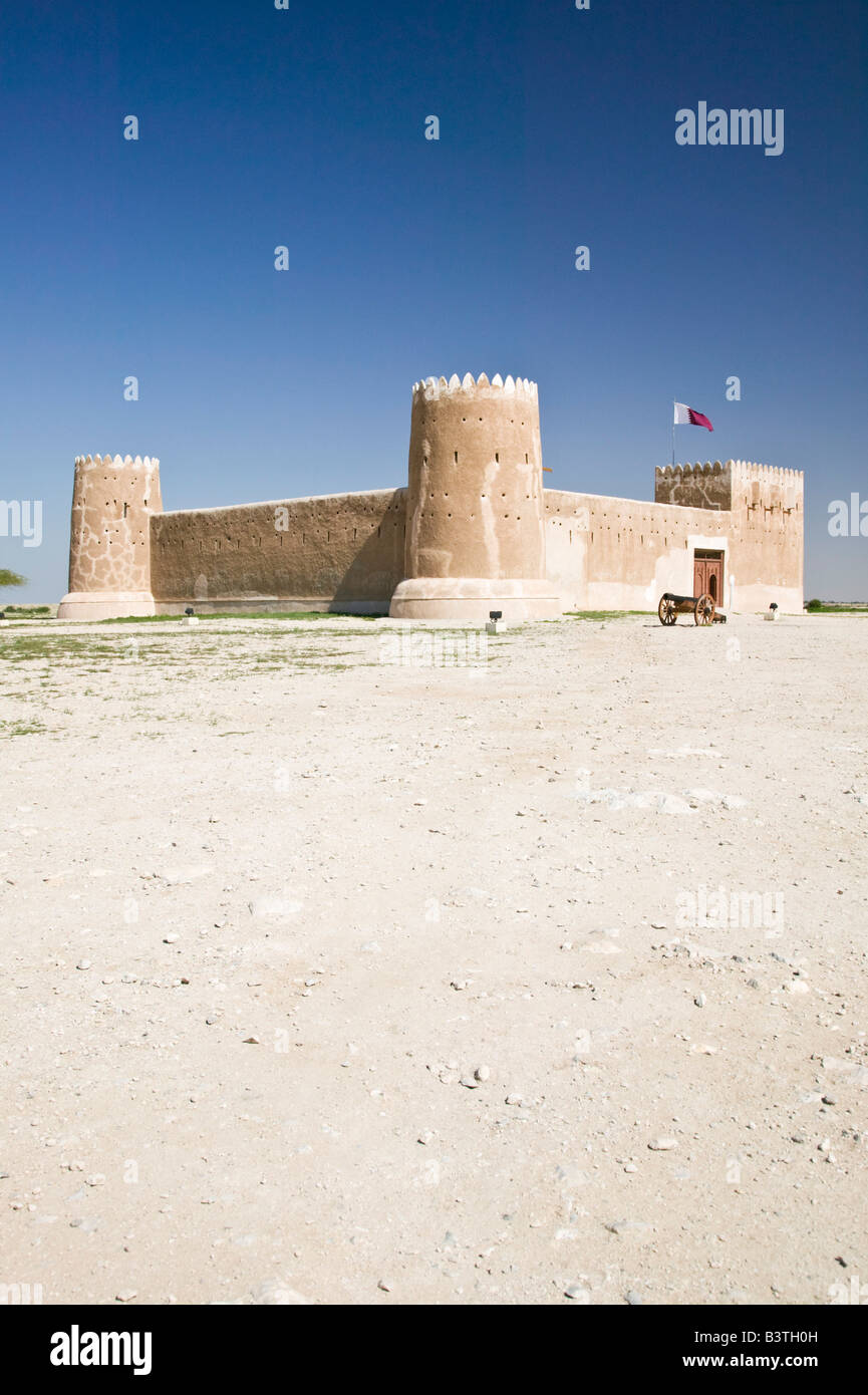 Qatar, Al Zubarah. Al-Zubarah Fort (b.1938) now the Al-Zubarah Regional ...