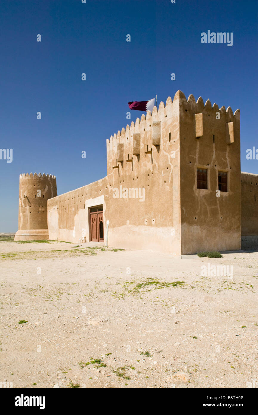 Qatar, Al Zubarah. Al-Zubara Fort (b.1938) now the Al-Zubara Regional ...