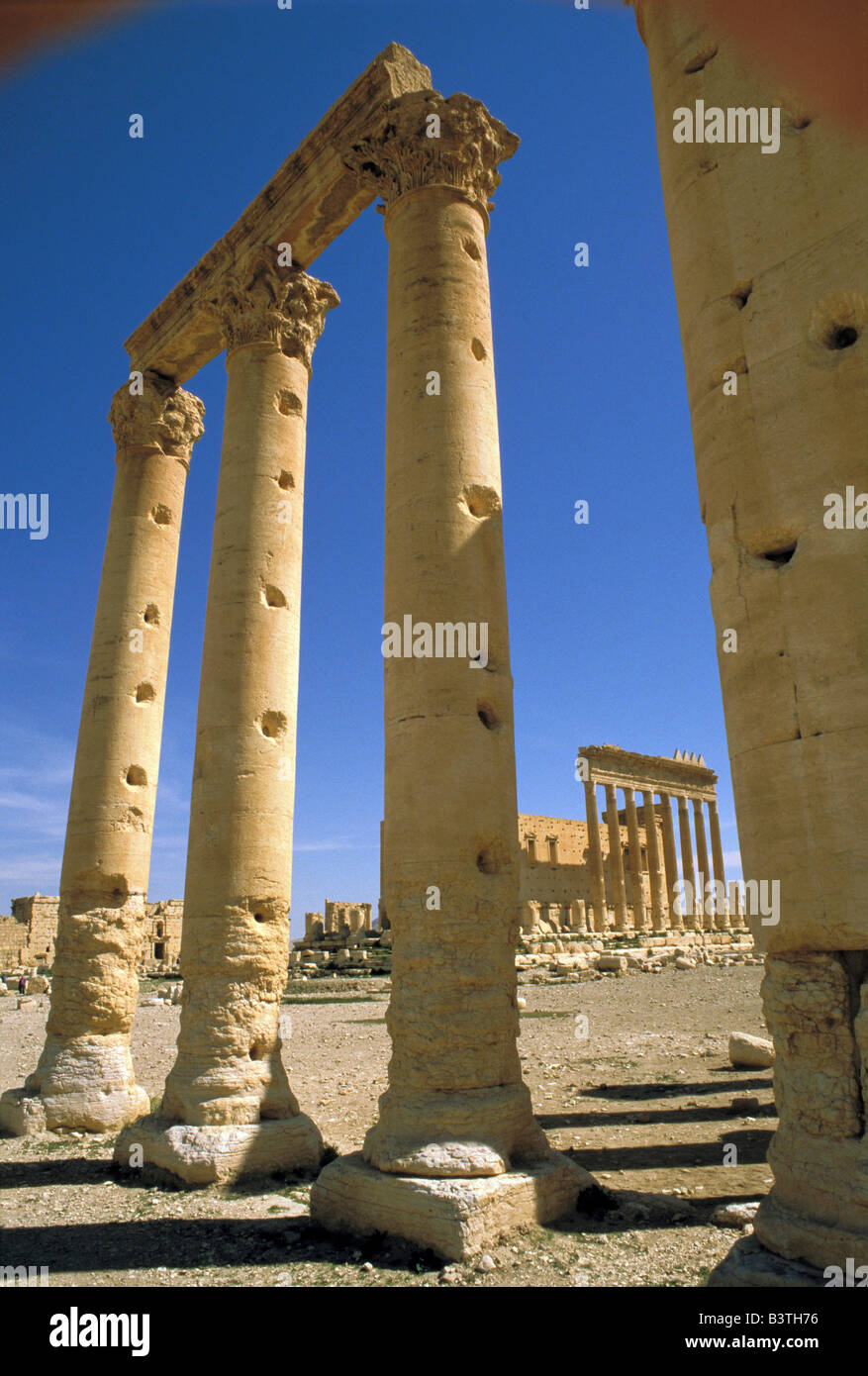 Asia, Syria, Palmyra. Temple of Bel, detail of doorway Stock Photo - Alamy