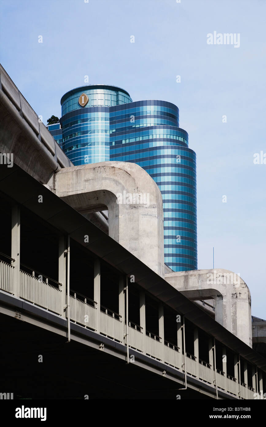 Sky Train columns and highrise building, Bangkok, Thailand Stock Photo ...