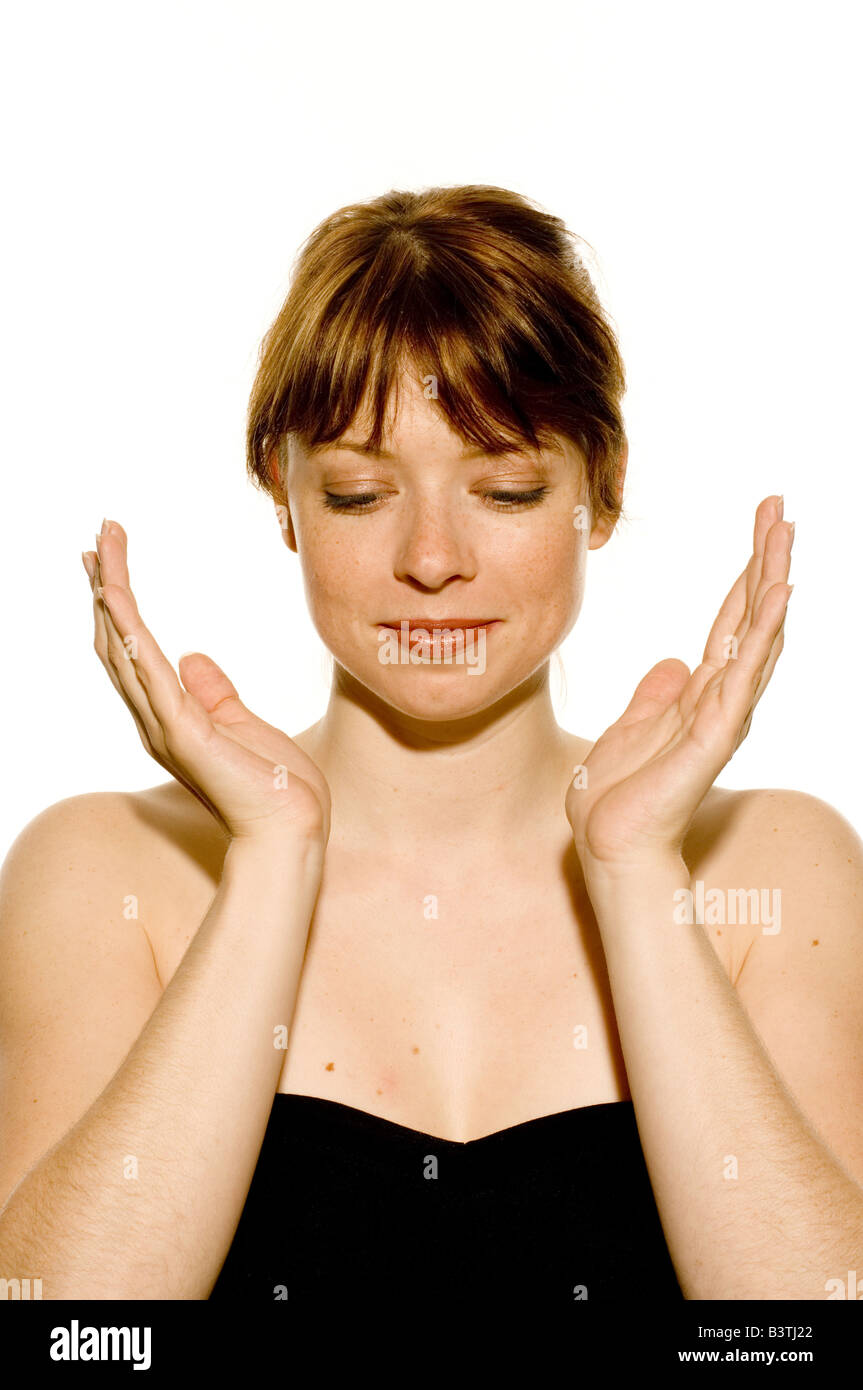 Portrait, young woman, fashionable clad in black, portrait Stock Photo ...