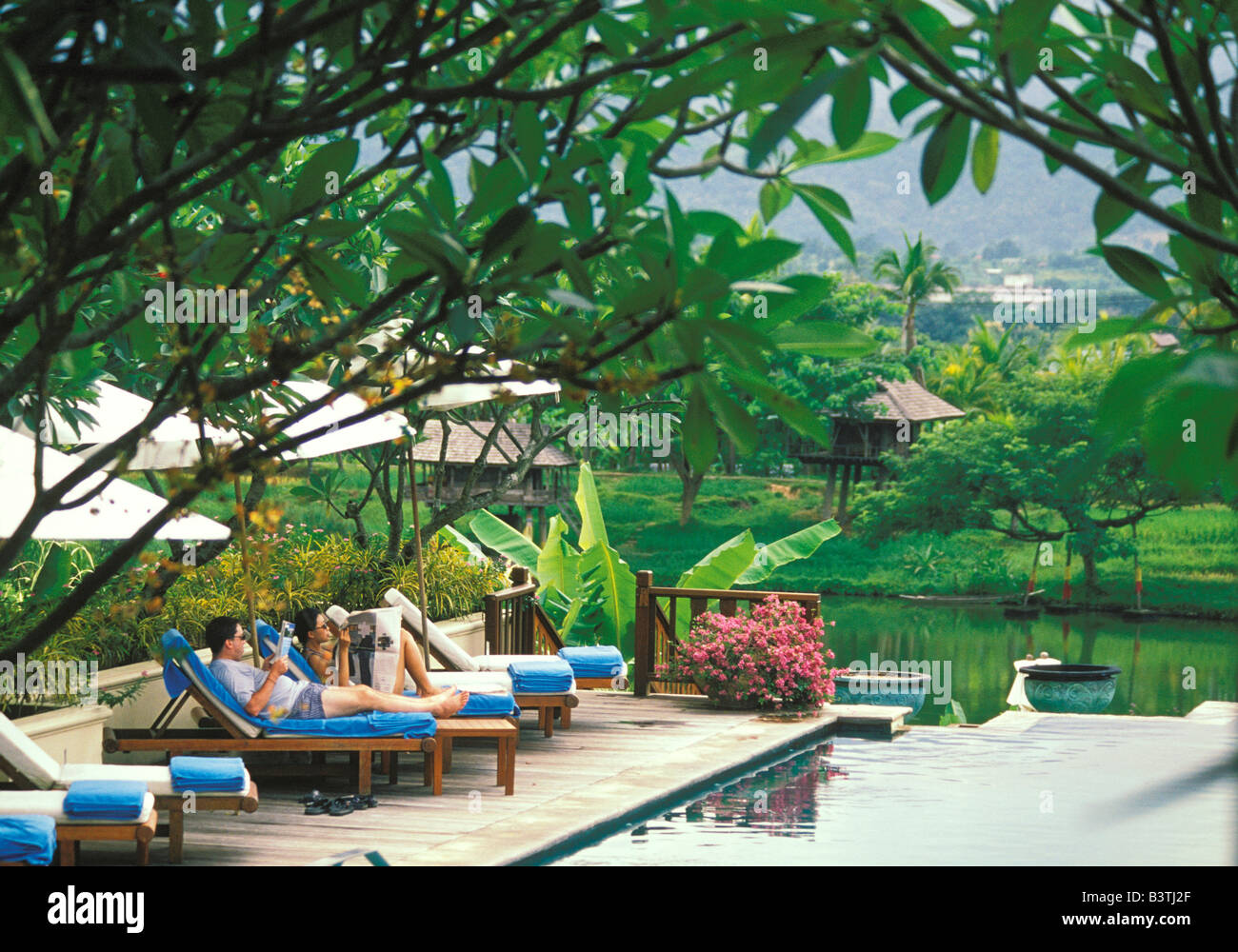 Thailand, Chiangmai. Poolside at Regent Resort Stock Photo - Alamy