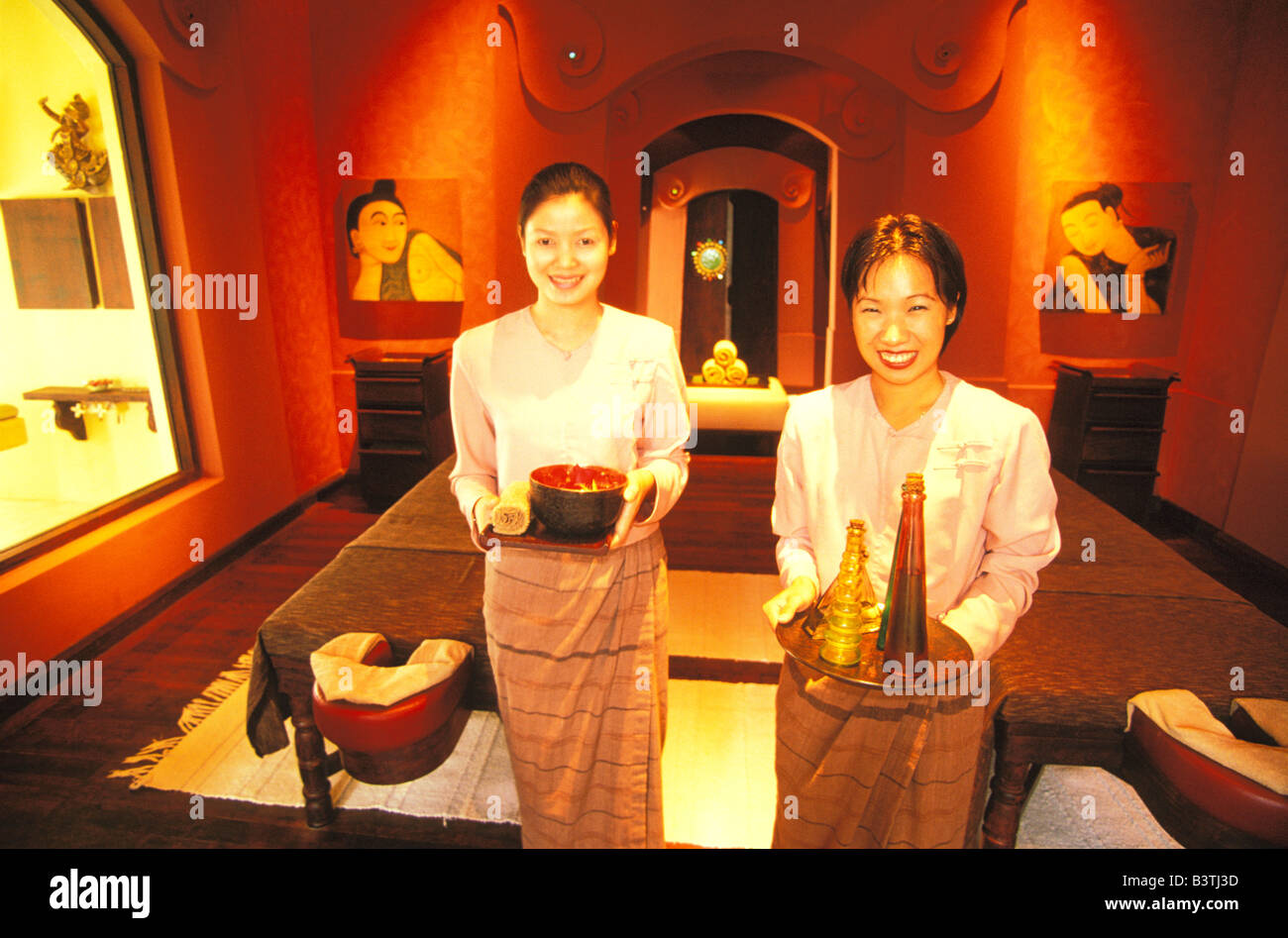 Thailand, Chiangmai. Masseuses, Lanna Spa, Regent Resort Stock Photo ...