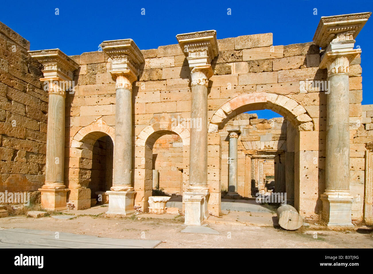 new forum at Leptis Magna Stock Photo - Alamy