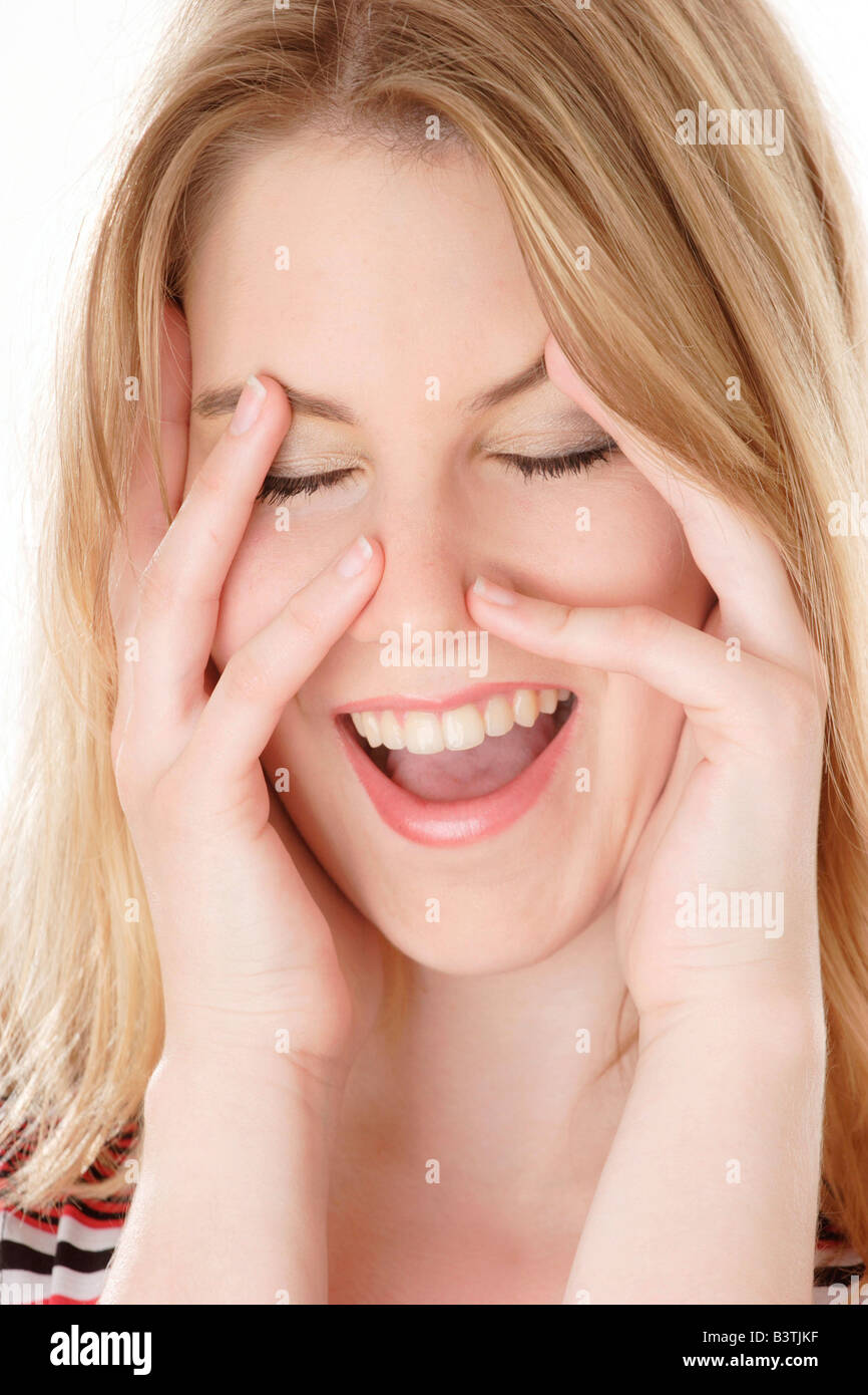 Young woman looks forward Stock Photo - Alamy