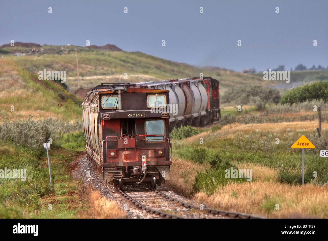 Old caboose on Saskatchewan railroad branch line Stock Photo - Alamy