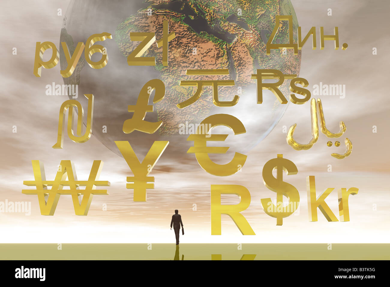 Businessman with money symbols Stock Photo - Alamy