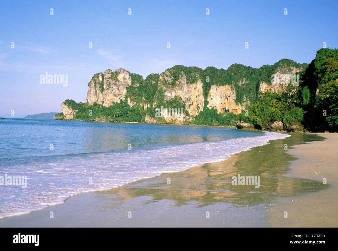 Asia, Thailand, Krabi. West Railay Beach, limestone cliffs Stock Photo ...