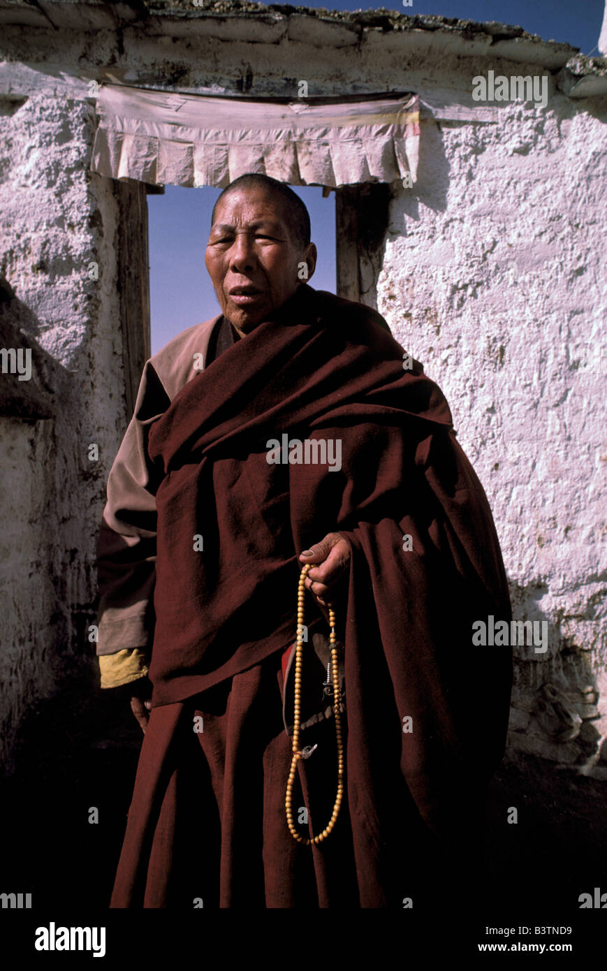 Tibet, Lhasa. Female Lama Stock Photo - Alamy