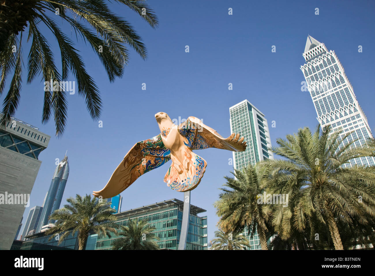 United Arab Emirates, Dubai, Dubai City. Tower-Up Building and Sheik ...