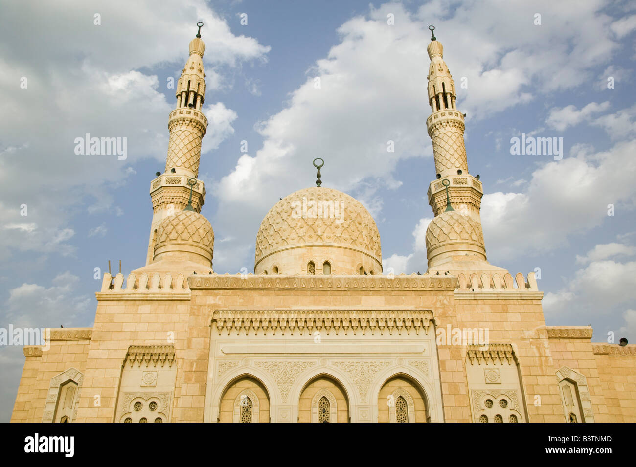 United Arab Emirates, Dubai, Jumeirah. Jumeirah Mosque- Exterior Stock ...