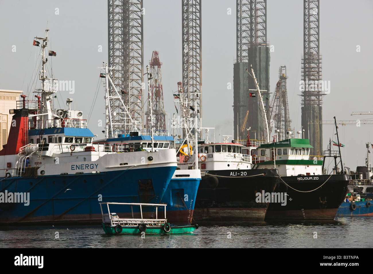 United Arab Emirates, Sharjah, Sharjah Town. Port Khalid and Oil ...