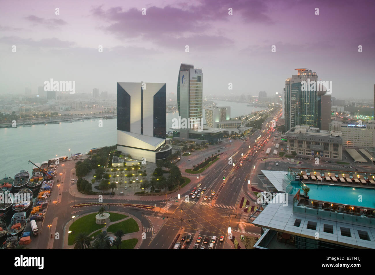 United Arab Emirates, Dubai, Deira. Aerial View of Deira Buildings ...