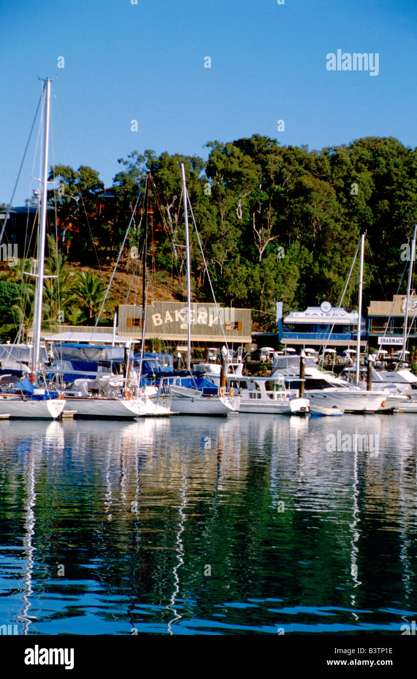 Australia, Queensland, Whitsunday Islands, Hamilton Island. Downtown ...